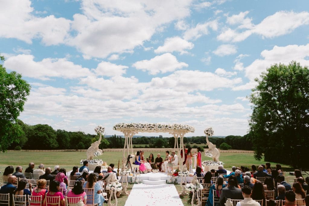 Outdoor Indian Wedding Ceremony At Micklefield Hall